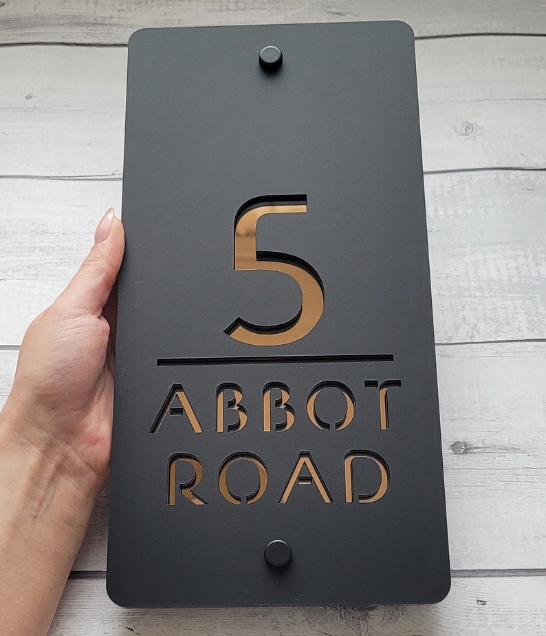 MODERN HOUSE SIGN House Number Vertical House Sign 150mm X 300mm 190mm ...