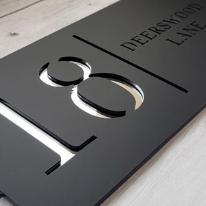 MODERN HOUSE SIGN | House Number Sign | 290 X 140mm | 360 X 175mm | 490 ...