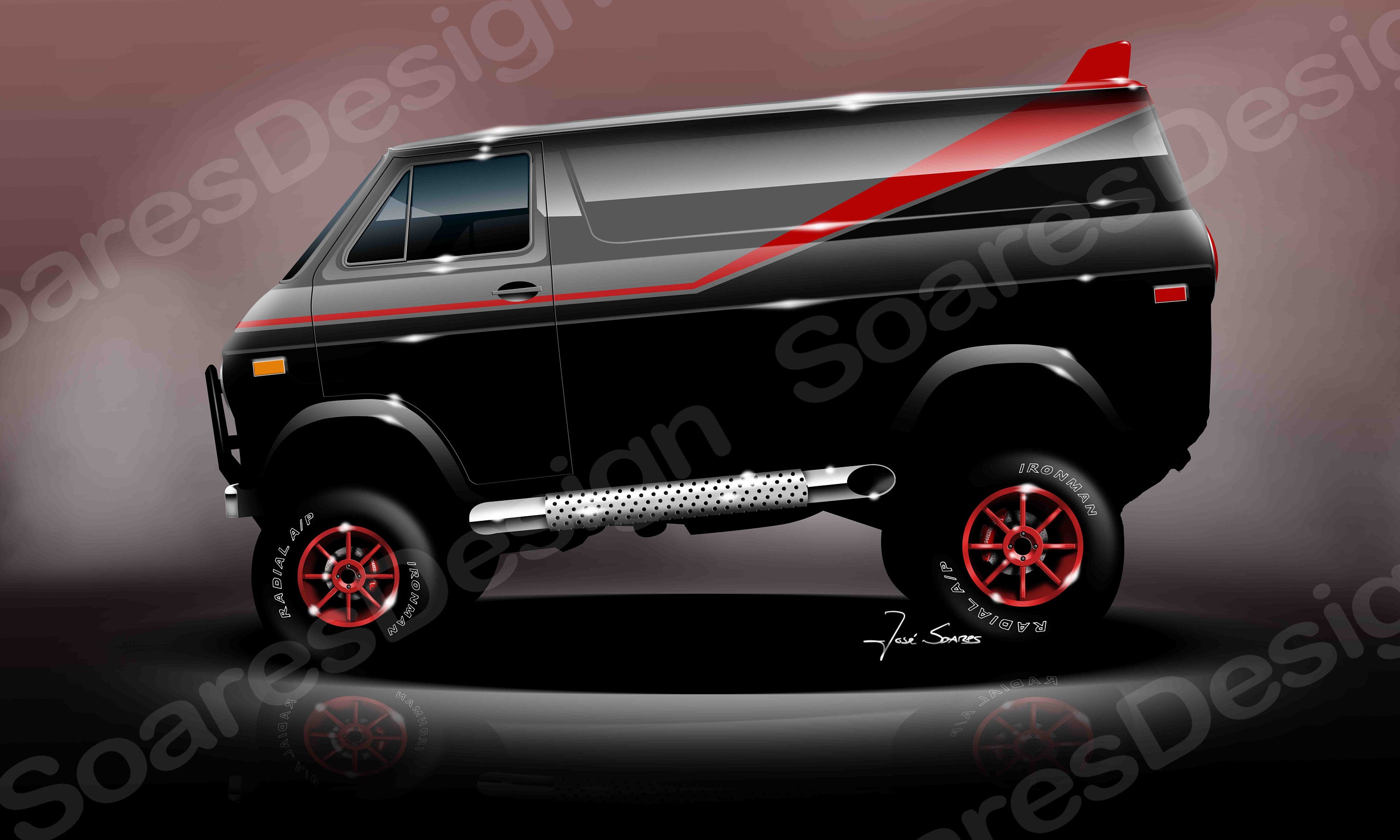 Digital Illustration Van Ateam for Him and for Van Lovers - Etsy