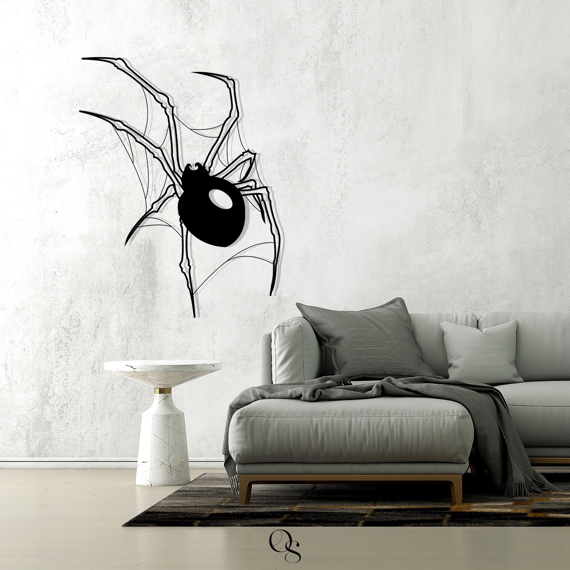 Black Spider Oversize Wall Decor Spider Wall Hanging Art Metal - Etsy