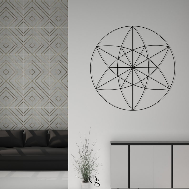 Sacred Geometry Metal Wall Art Home Meditation Metal Yoga Wall Decor ...
