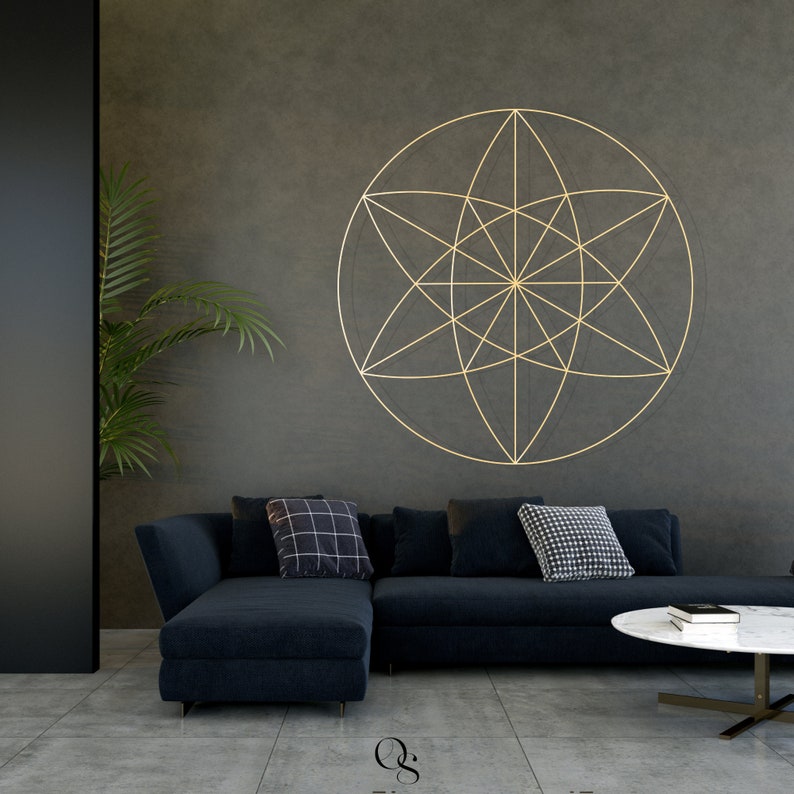 Sacred Geometry Metal Wall Art Home Meditation Metal Yoga Wall Decor ...