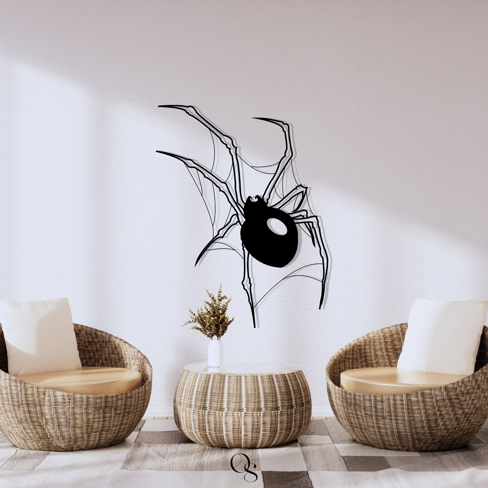 Black Spider Oversize Wall Decor Spider Wall Hanging Art Metal Living ...