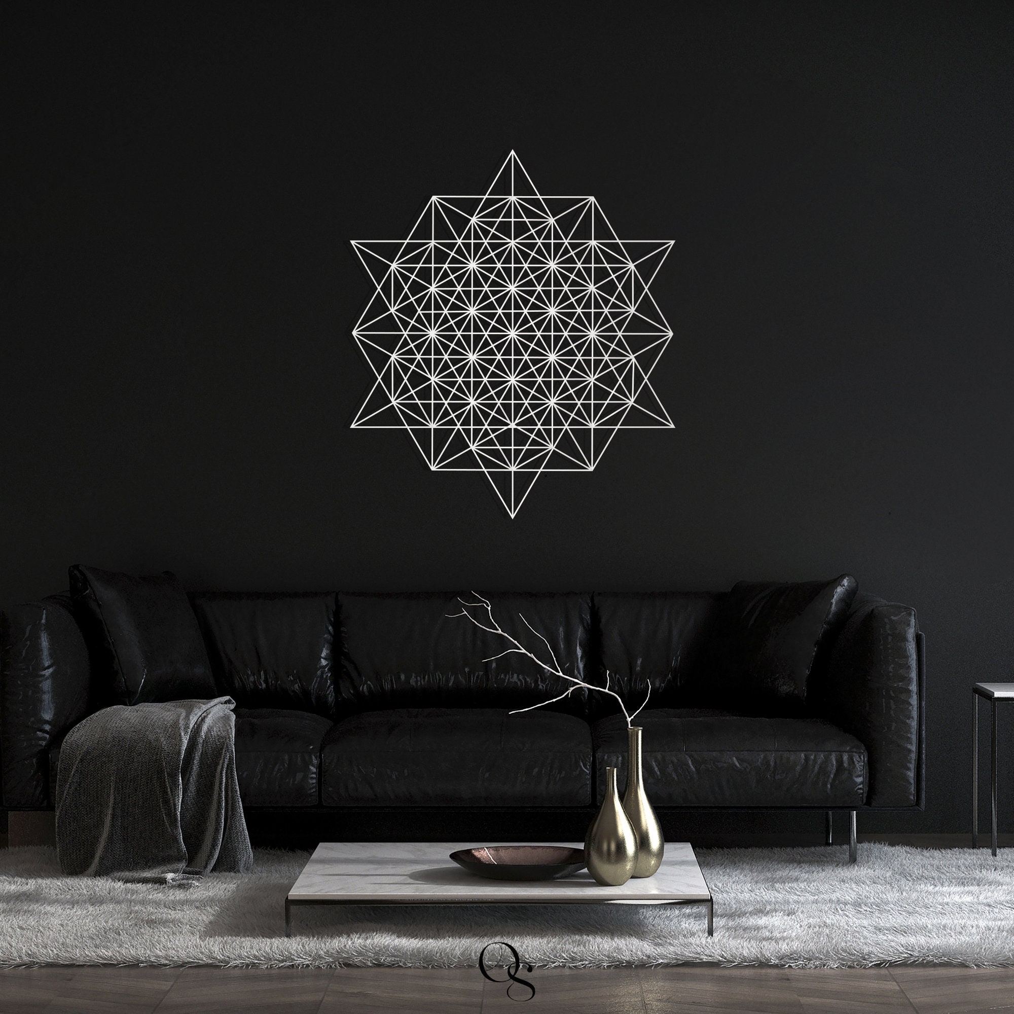 64 Tetrahedron Sacred Geometry Metal Wall Art Home Meditation Metal ...