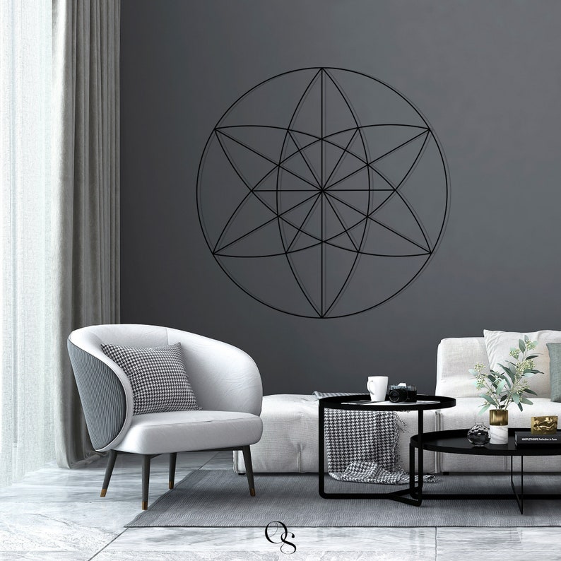 Sacred Geometry Metal Wall Art Home Meditation Metal Yoga Wall Decor ...