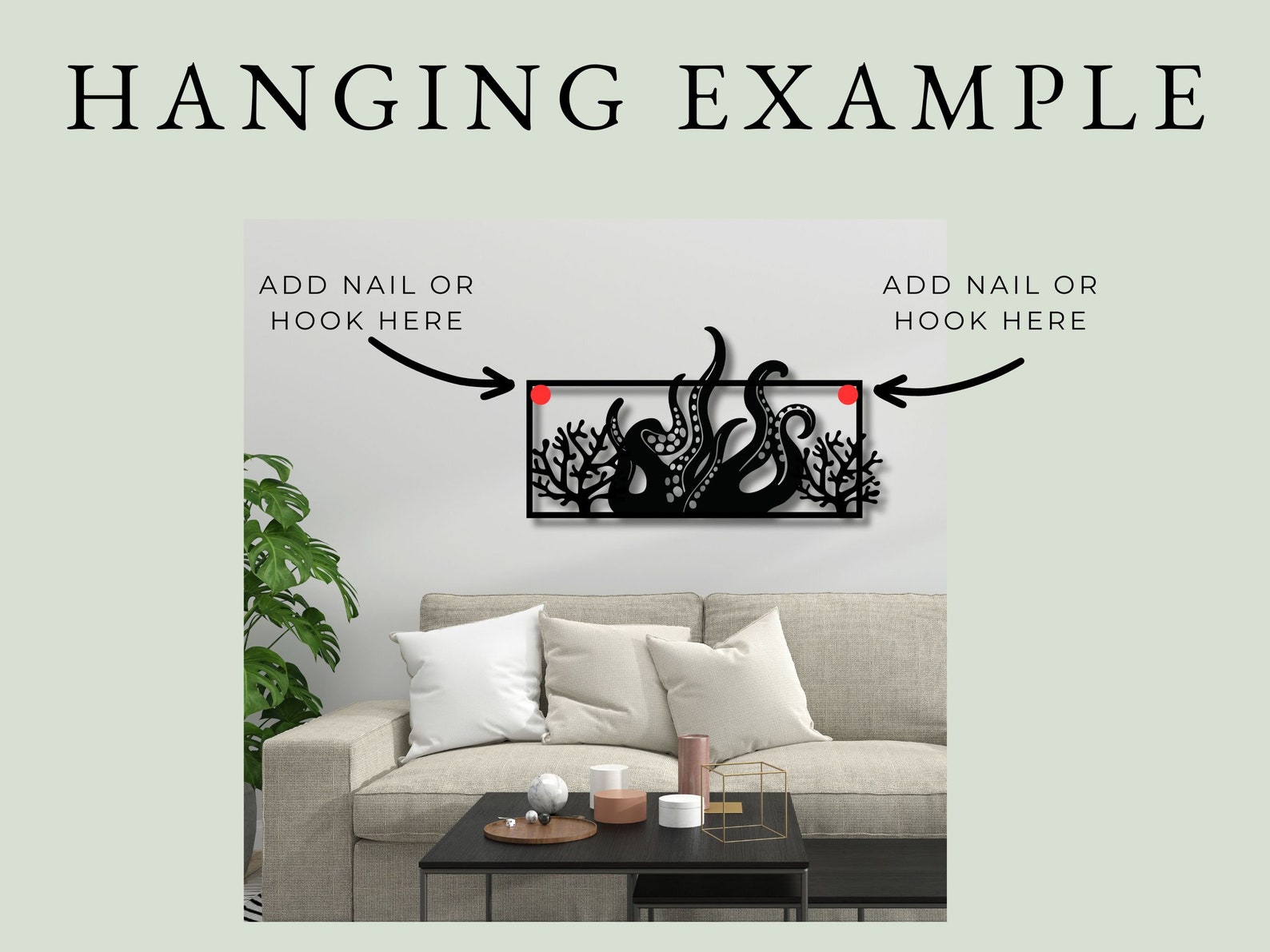 Octopus Metal Wall Art Tentacle Metal Art Nautical Decor Beach Home ...