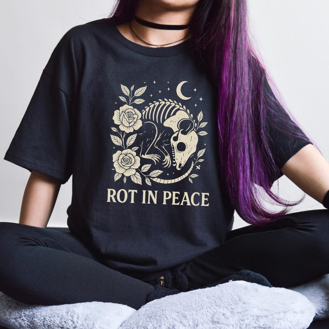 Rot in Peace Possum Shirt: Gothic Nature, Dark Humor Tee - Etsy