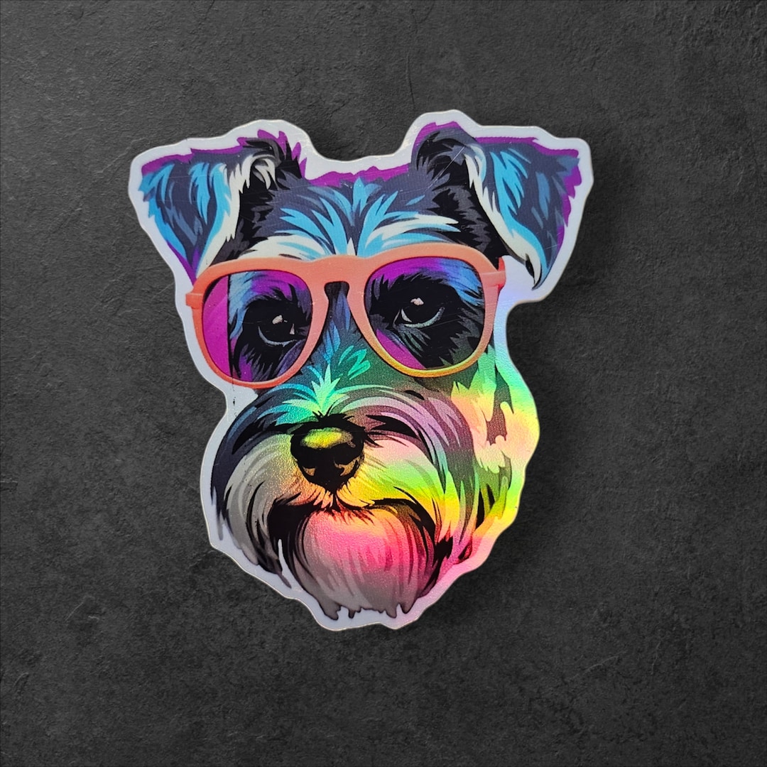 Miniature Schnauzer Sticker: Holographic Dog Lover Gift - Etsy