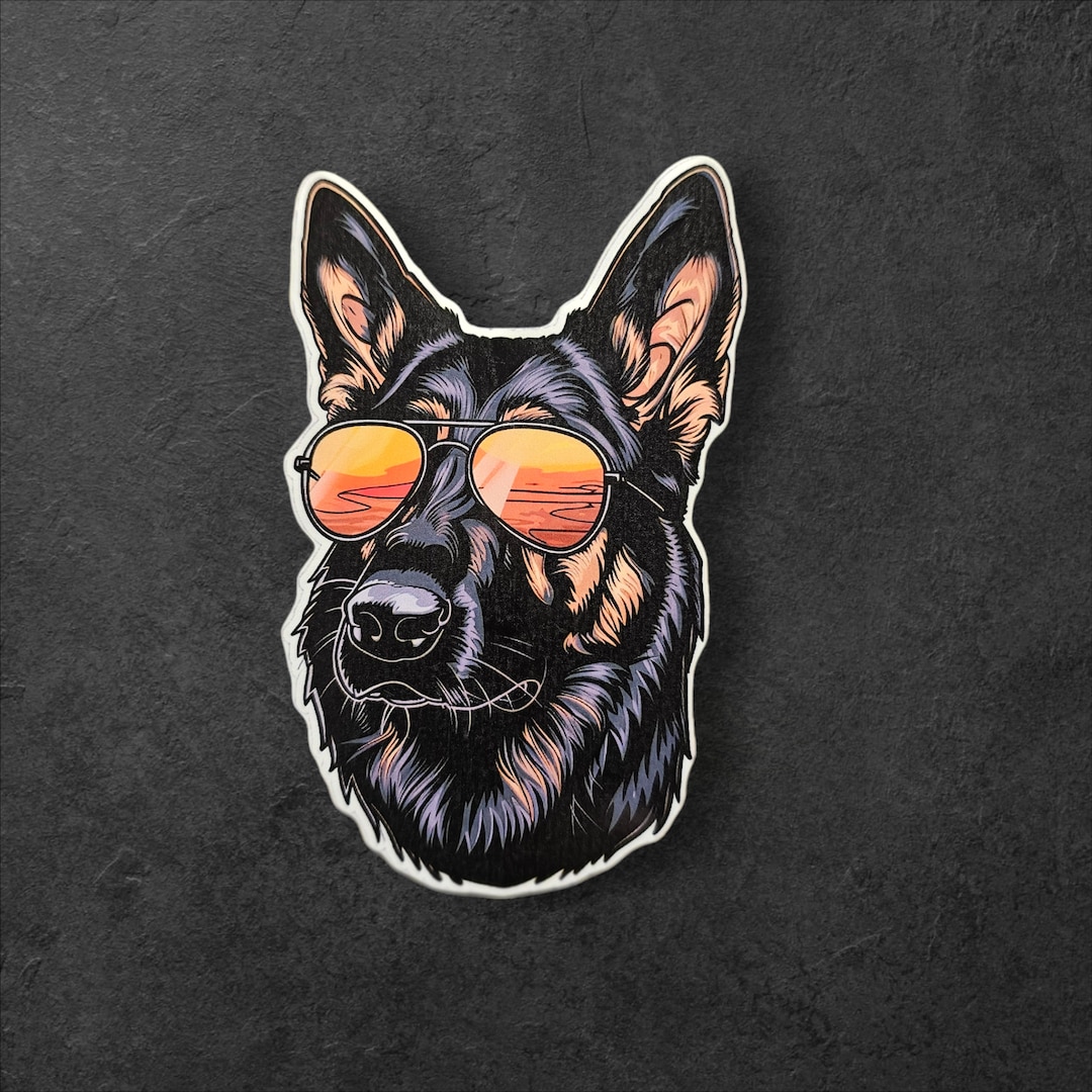 Trippy German Shepherd Sticker: Holographic Dog Lover Decal - Etsy