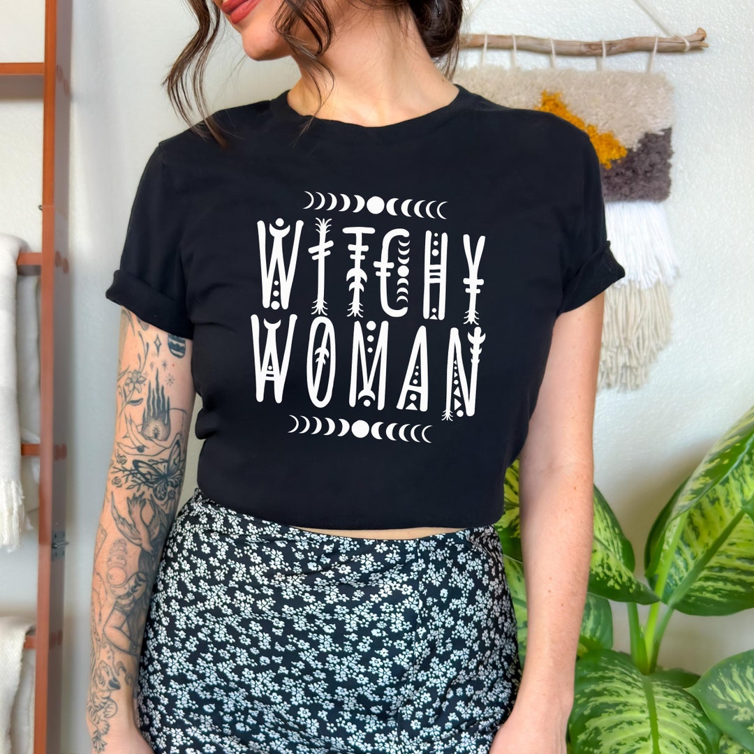 Witchy Woman Shirt | Gothic Witchcore Moon Phase Graphic Tee, Feminist ...