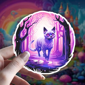 Siamese Cat Witch Sticker - Holographic Witchy Familiar - Etsy