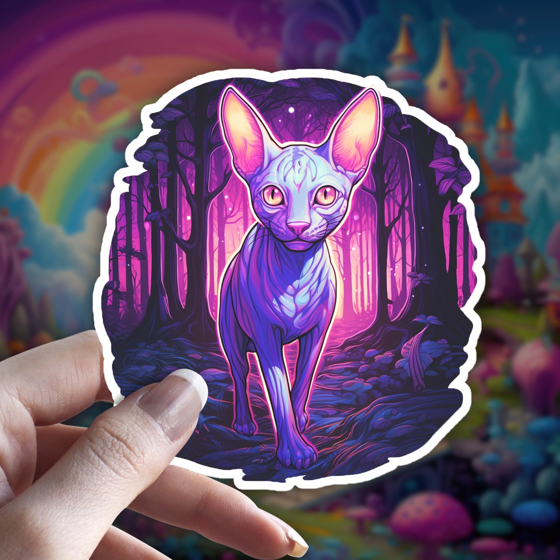 Cat Sphinx Familiar Sticker Sticker,decal, Holographic, 3x3" - Etsy
