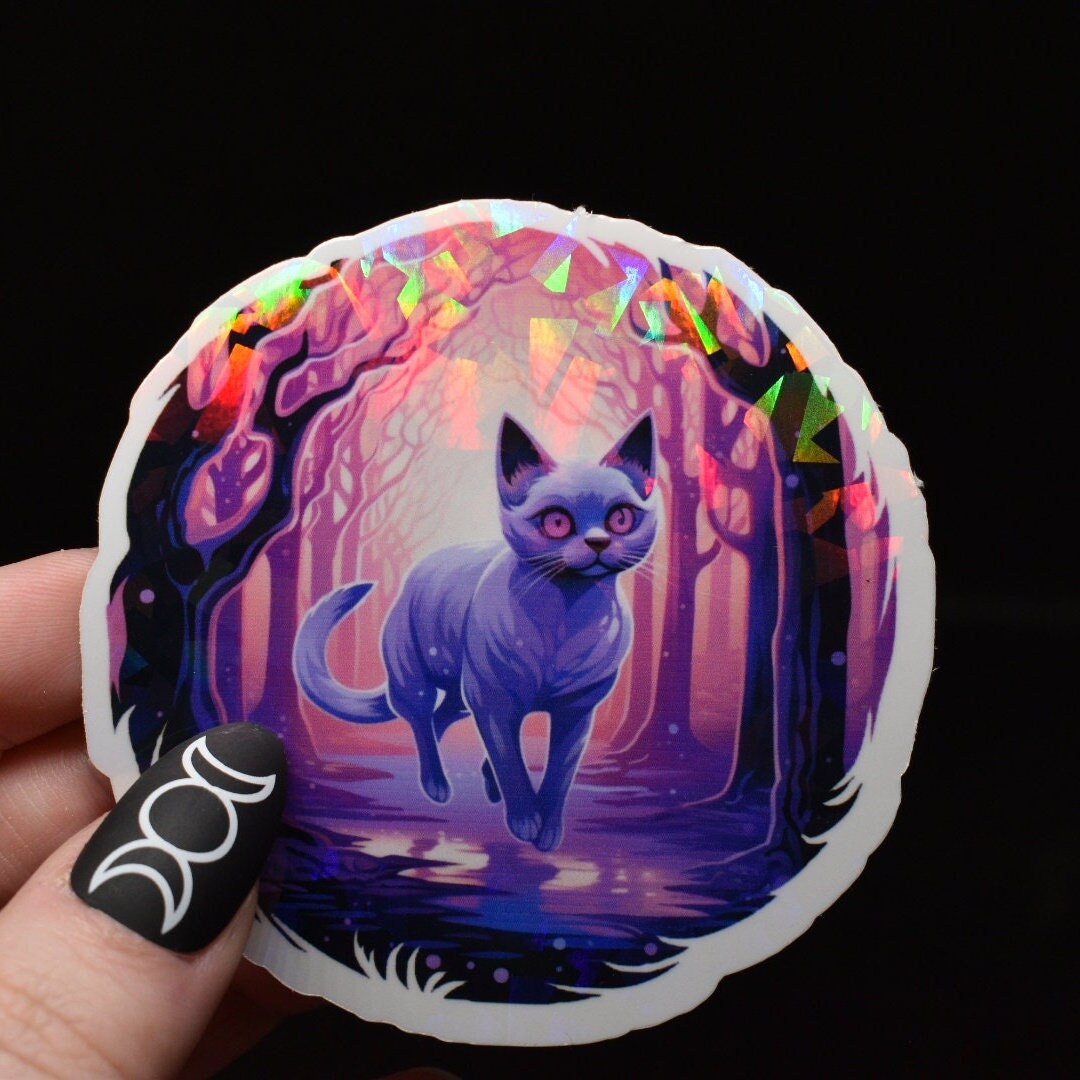 Siamese Cat Witch Sticker - Holographic Witchy Familiar - Etsy