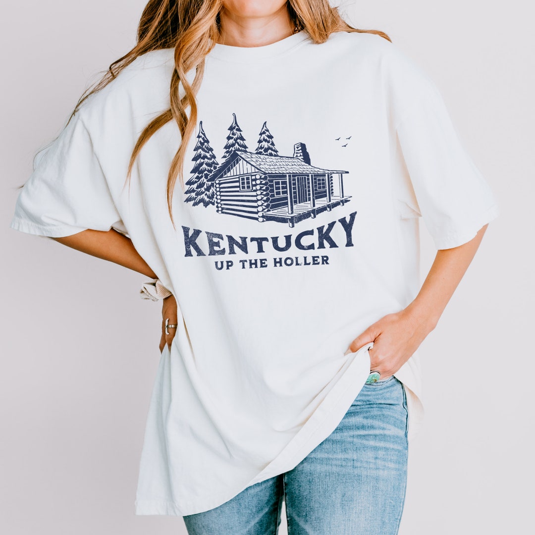 Rustic Kentucky Log Cabin Graphic Tee - Cozy Mountain Retreat 'up the ...