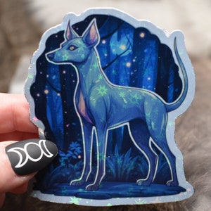 Xoloitzcuintle (mexican Hairless Dog) Familiar Sticker, Witchy Xolo Dog ...