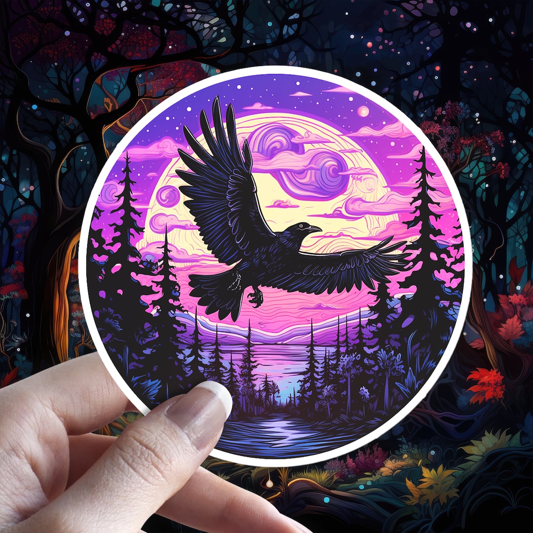 Raven/ Crow Familiar Sticker Bird Witchy Sticker/ Decal - Etsy