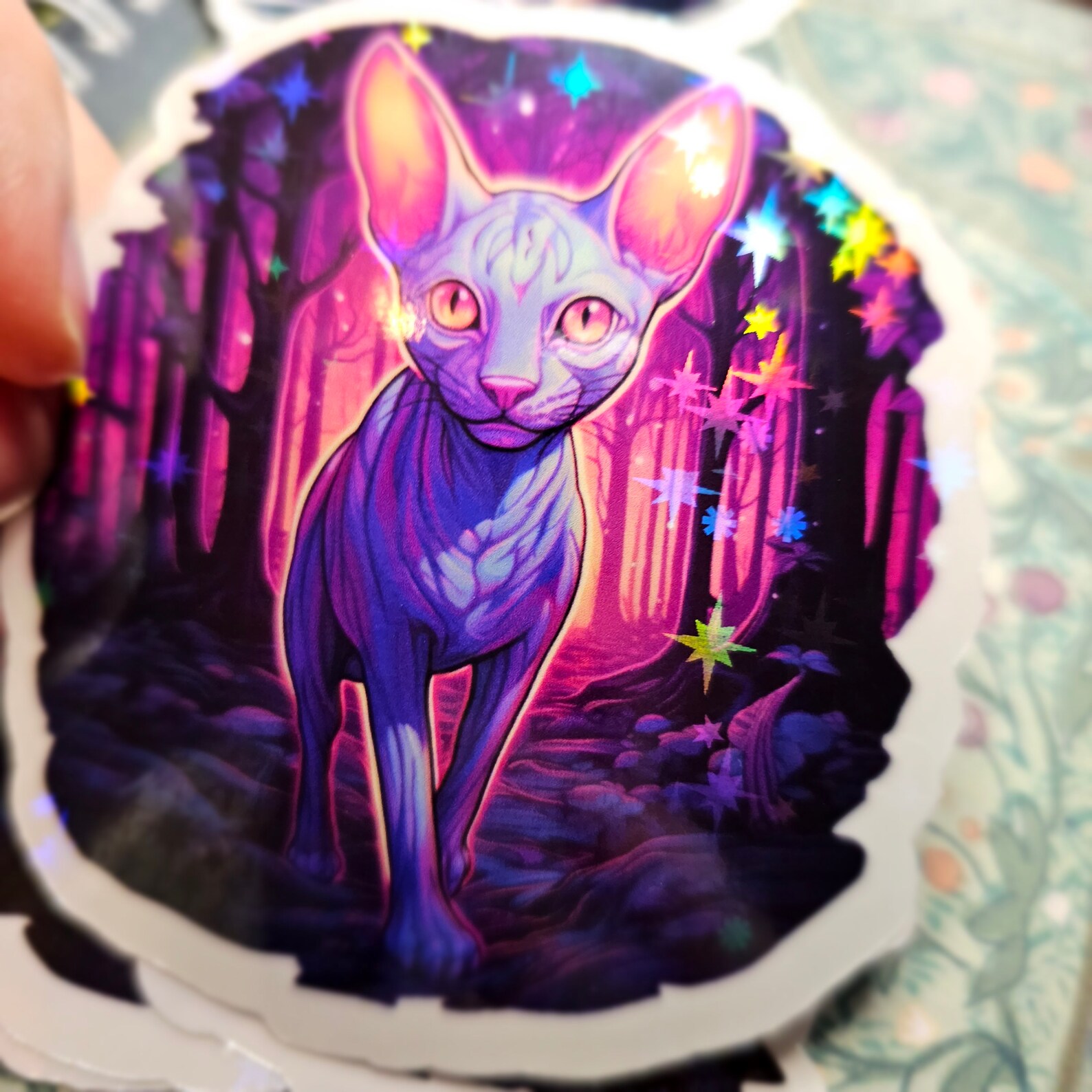 Cat Sphinx Familiar Sticker Sticker,decal, Holographic, 3x3" - Etsy