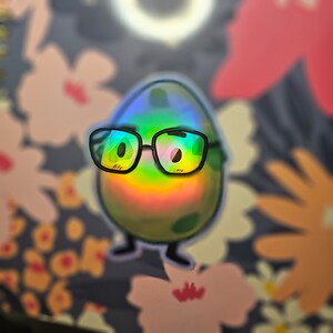 QSMP Egg Sticker GEGG 3x3 in Water Resistant Holographic Decal - Etsy