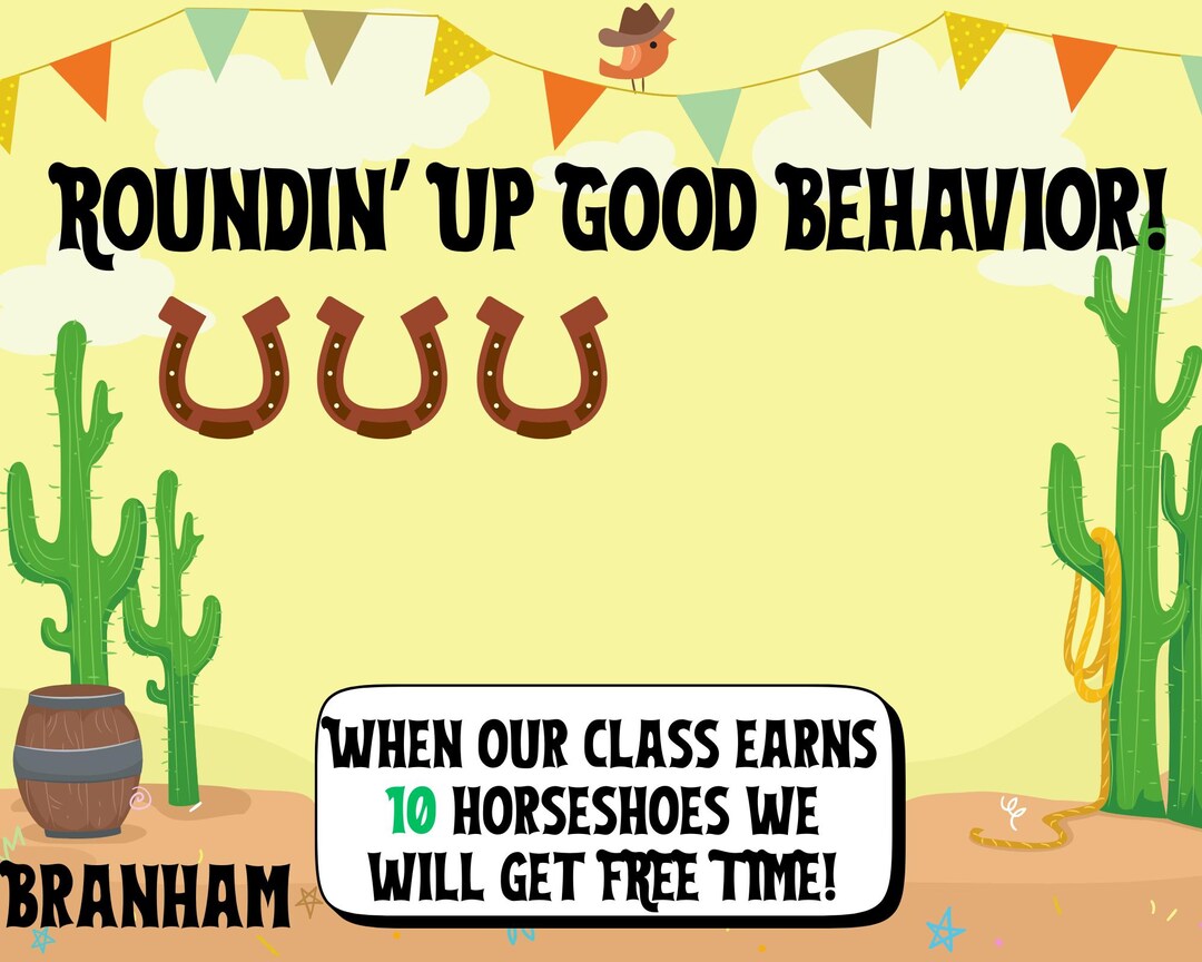 Classroom Behavior Reward Chart | Western Cowboy Theme | Back to School ...