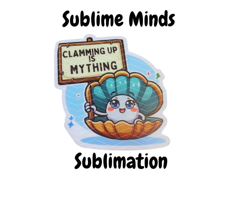 Clam Shell Anxiety Die-cut Vinyl Sticker Calming Ocean-inspired Decal ...