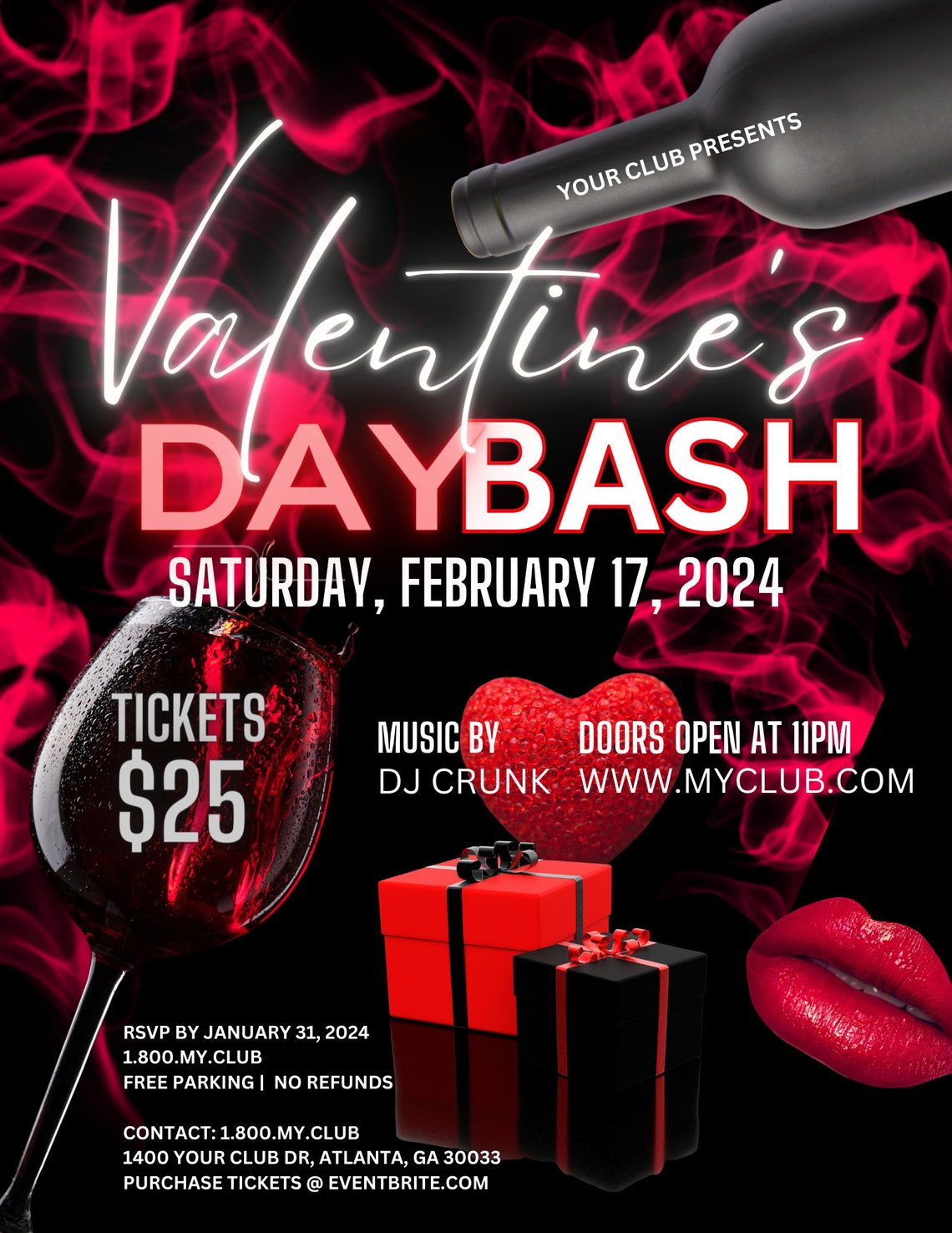 Editable Valentine's Day Flyer, Date Night Flyer, Love, Canva Template ...