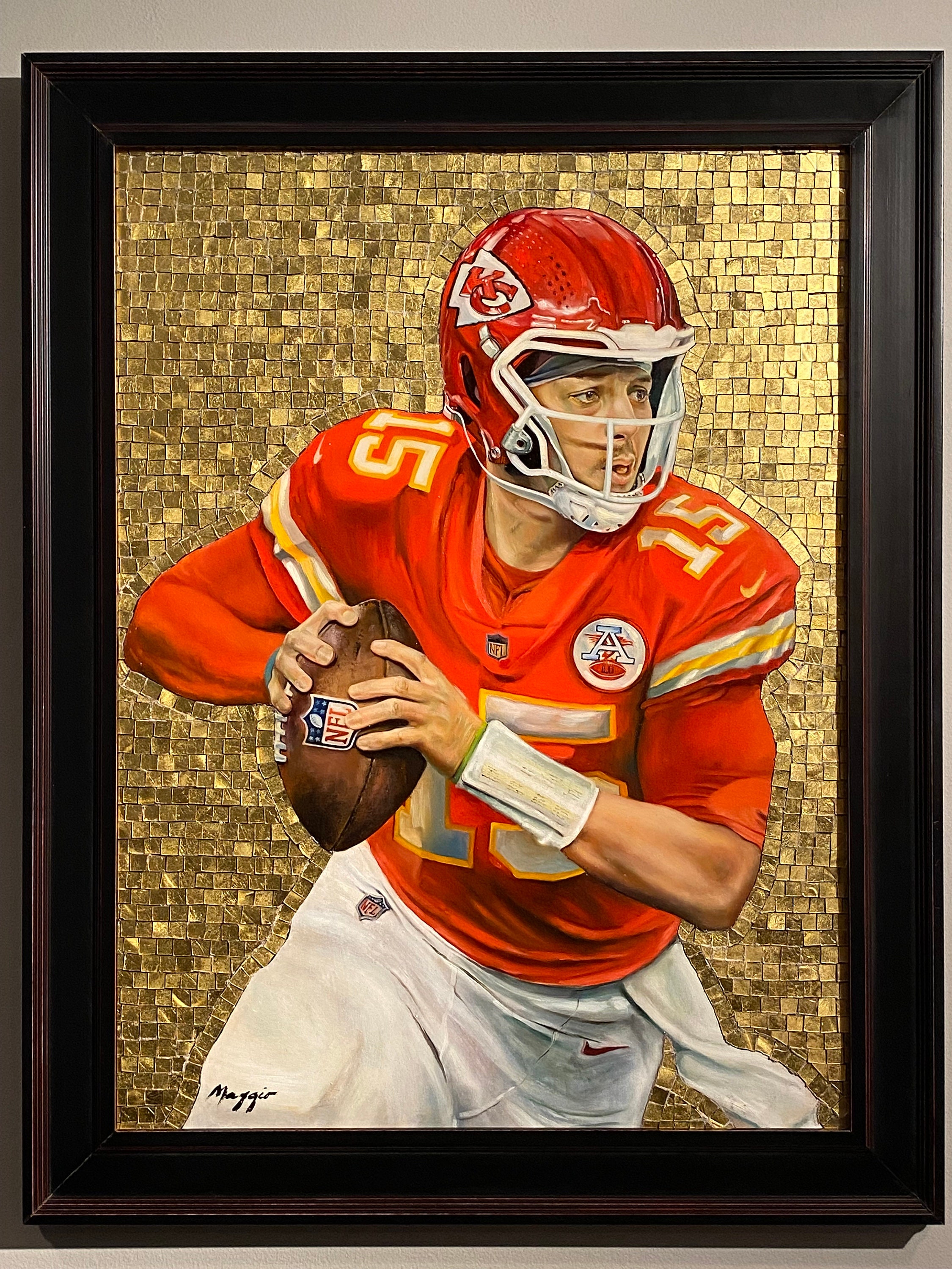 Mahomes Original Oil Painting in Gold - Etsy