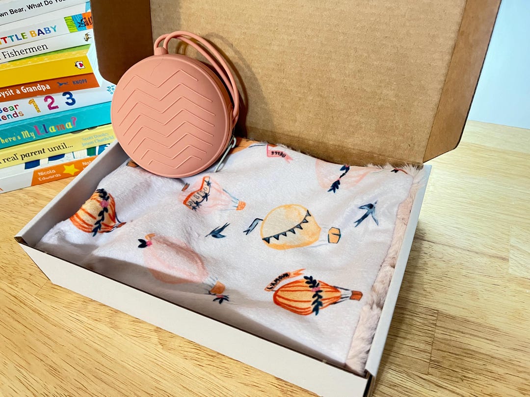 Baby Gift Set With Handmade Air Balloon Lovey Security Blanket, Baby ...
