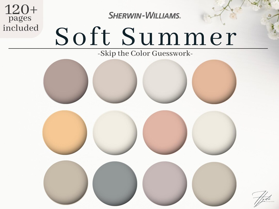 Sherwin-williams Soft Summer Color Palette 12 Colorful - Etsy