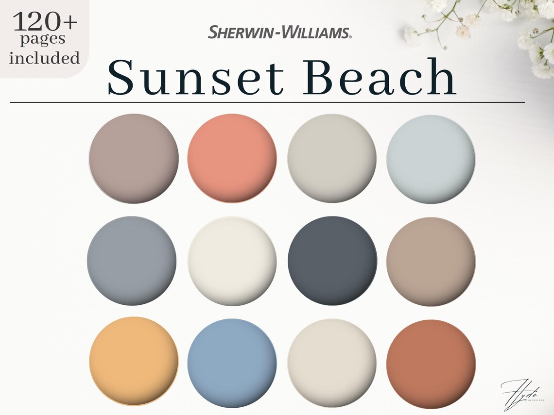 Sherwin-williams Coastal Color Palette: Sunset Beach 12 - Etsy Canada