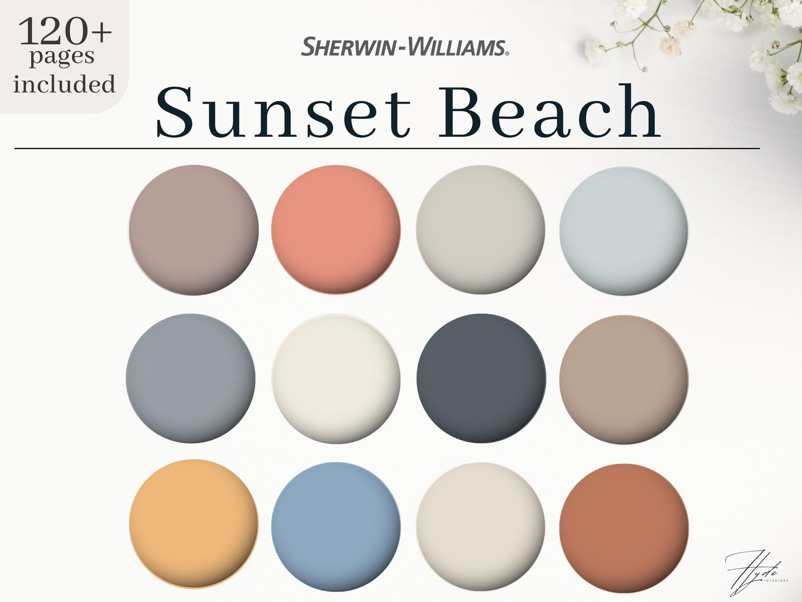 Sherwin-williams Coastal Color Palette: Sunset Beach 12 - Etsy Canada
