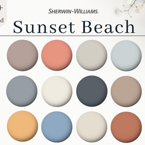 Sherwin-williams Coastal Color Palette: Sunset Beach 12 - Etsy