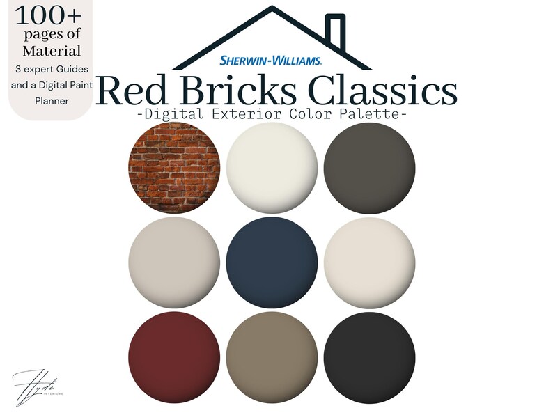 Exterior Palette Sherwin Williams Paint: Red Bricks Classic - Etsy