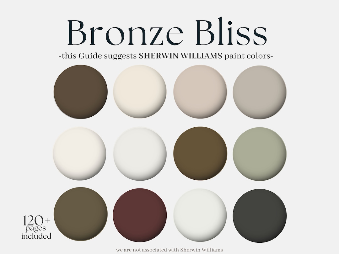Sherwin-williams Bronze Bliss Color Palette, 12 Calm Natural Paints for ...