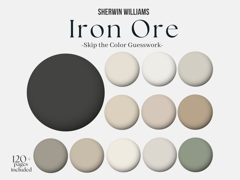 Sherwin-williams Color Designer Palette: Iron Ore 12 Sherwin - Etsy