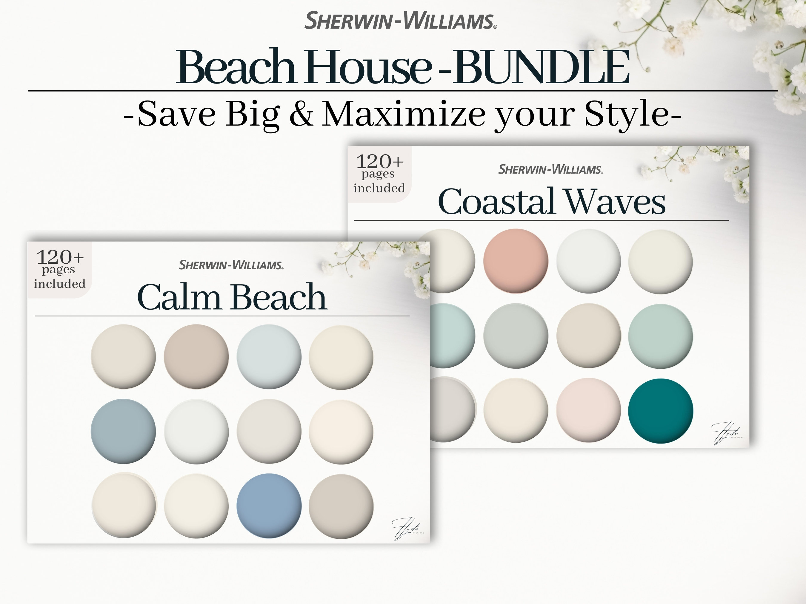 Sherwin-williams Color Palette Bundle: Calm Beach & Coastal Waves, 10 ...