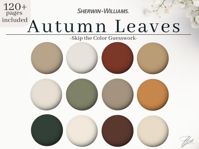 Sherwin-williams Color Palette: Autumn Leaves 12 Colorful - Etsy