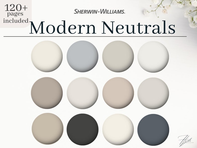 Sherwin-williams Color Paint Palette: Modern Neutrals Homely - Etsy