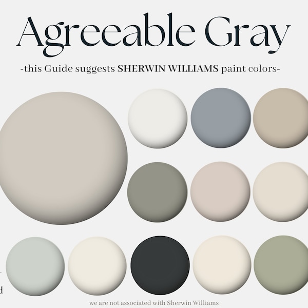 Agreeable Grey Whole House Color Palette - Etsy