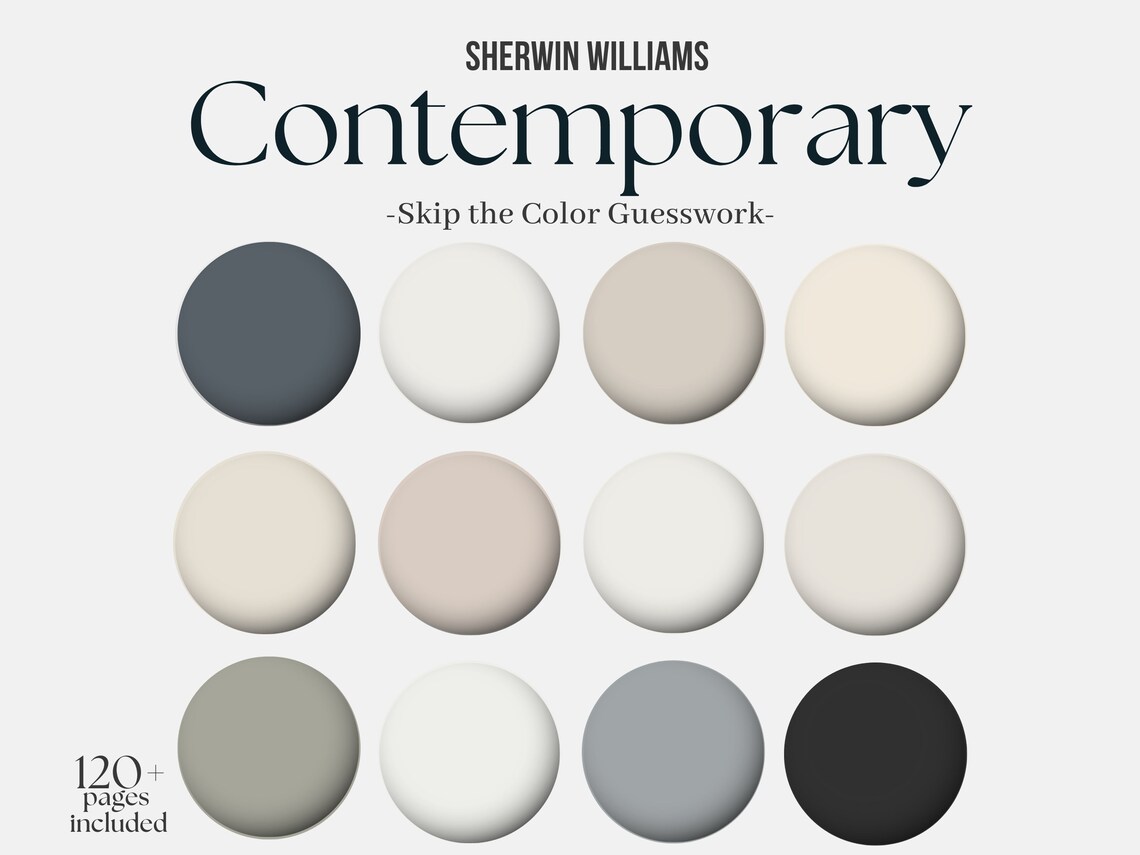 Sherwin-williams Contemporary Color Palette Paint Your Whole - Etsy