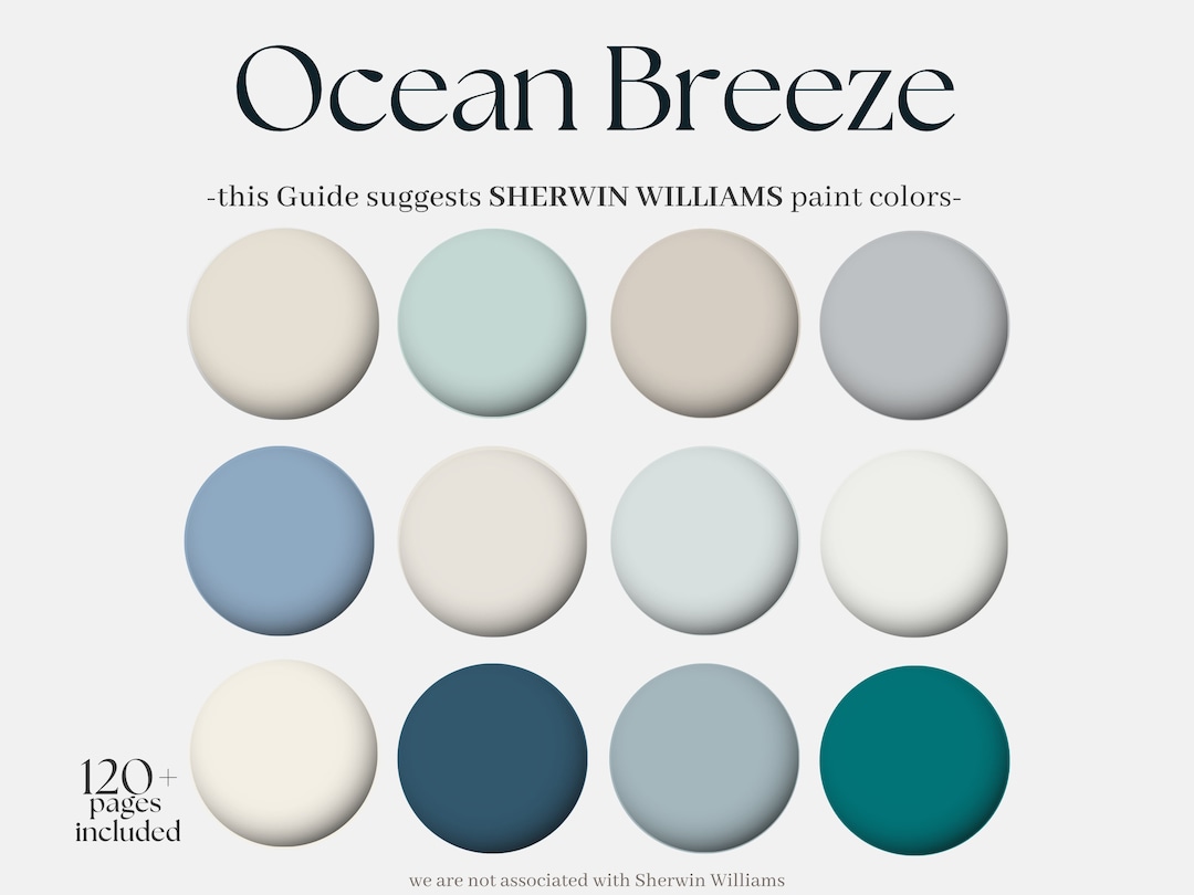 Sherwin Williams Paint Palette: Ocean Breeze, Sherwin Williams Coastal ...