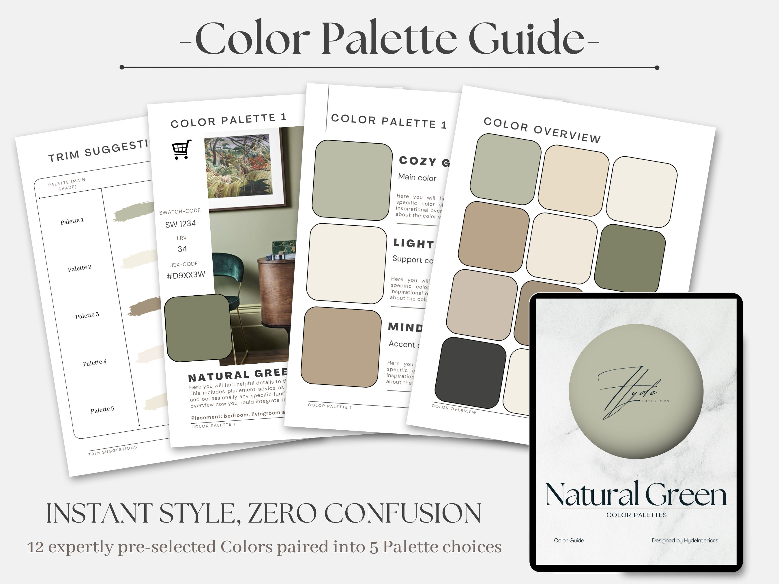 Sherwin-williams Natural Greens Whole Home Color Palette, Modern Homely ...