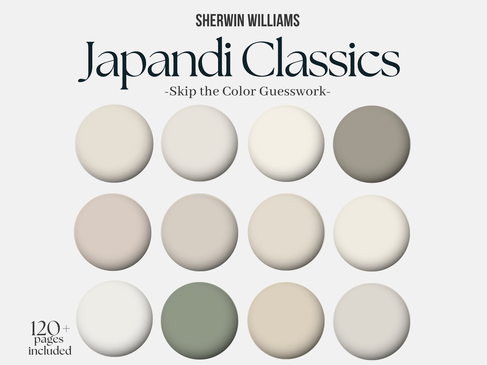 Sherwin-williams Japandi Classics Color Palette 12 Sherwin - Etsy