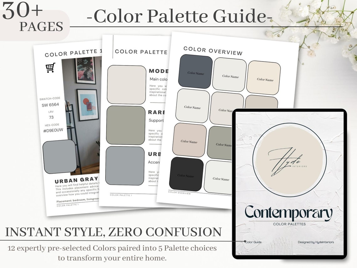 Sherwin-williams Contemporary Color Palette Paint Your Whole - Etsy