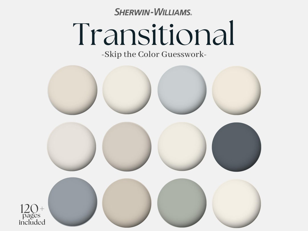 Sherwin-williams Transitional Color Palette Paint Your Whole - Etsy
