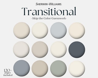 Sherwin Williams Transitional Paint Color Palette Interior - Etsy
