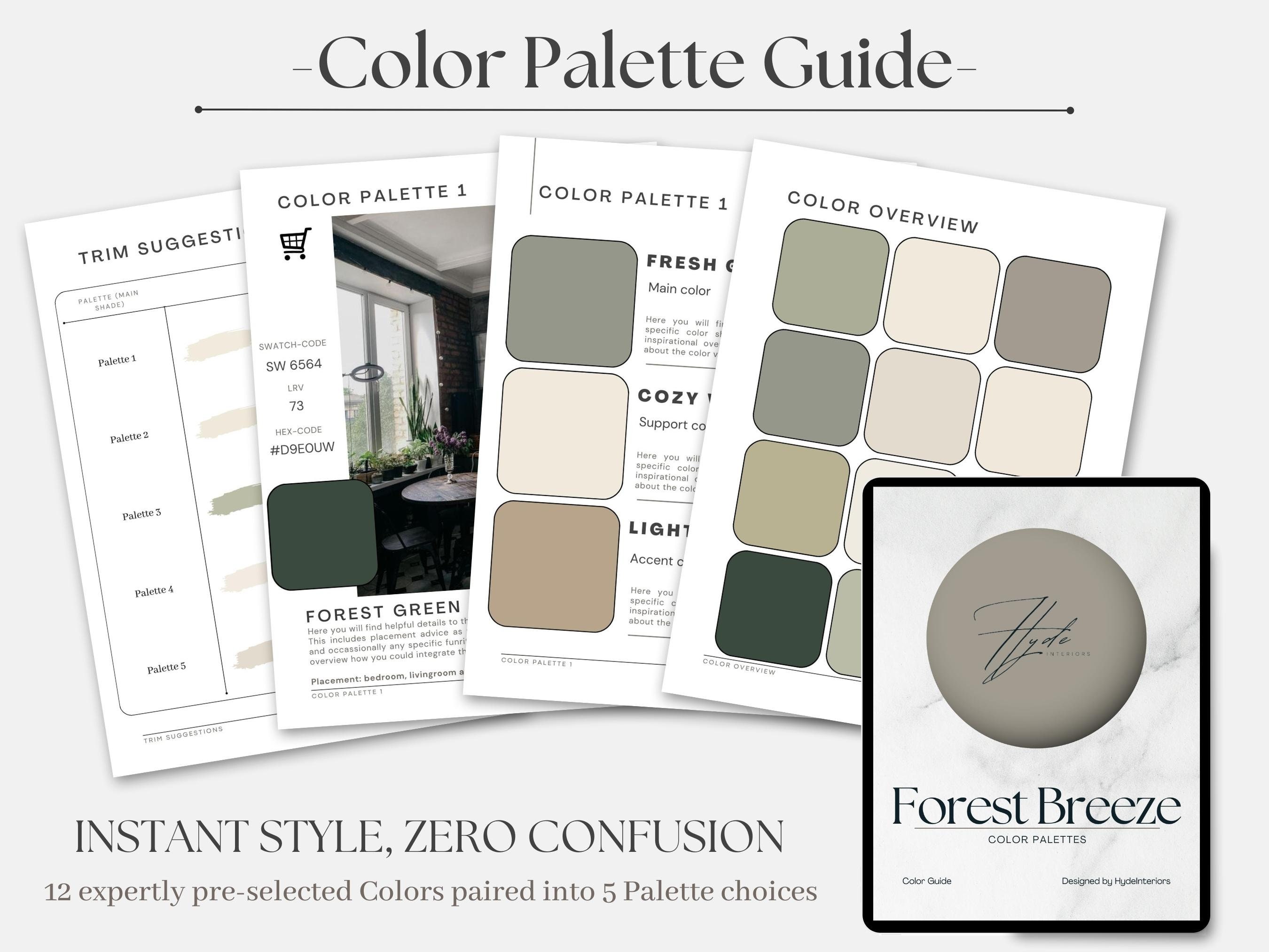 Sherwin Williams Color Palette: Forest Breeze 12 Sherwin - Etsy
