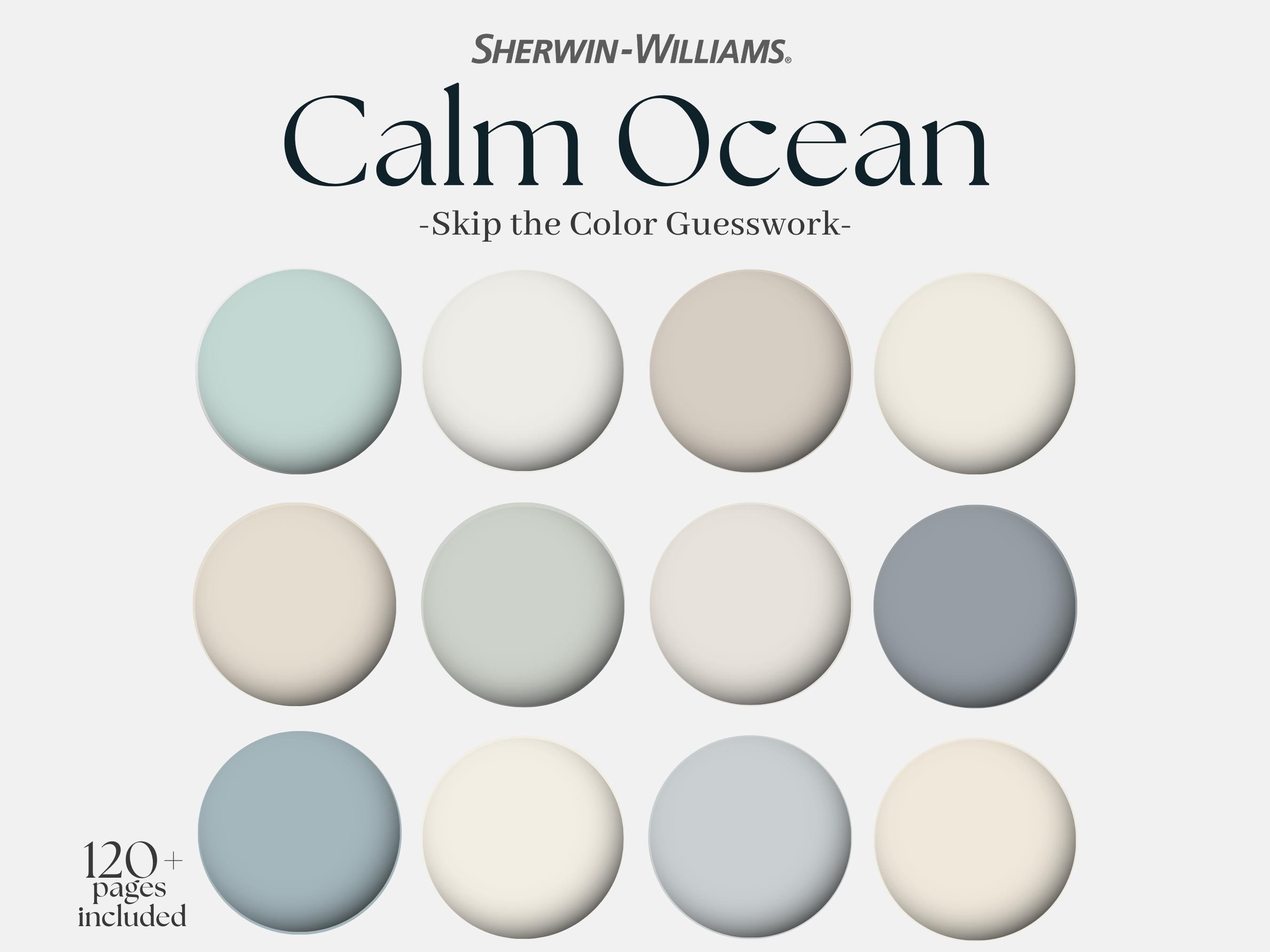 Sherwin-williams Color Palette: Calm Ocean 12 Sherwin - Etsy