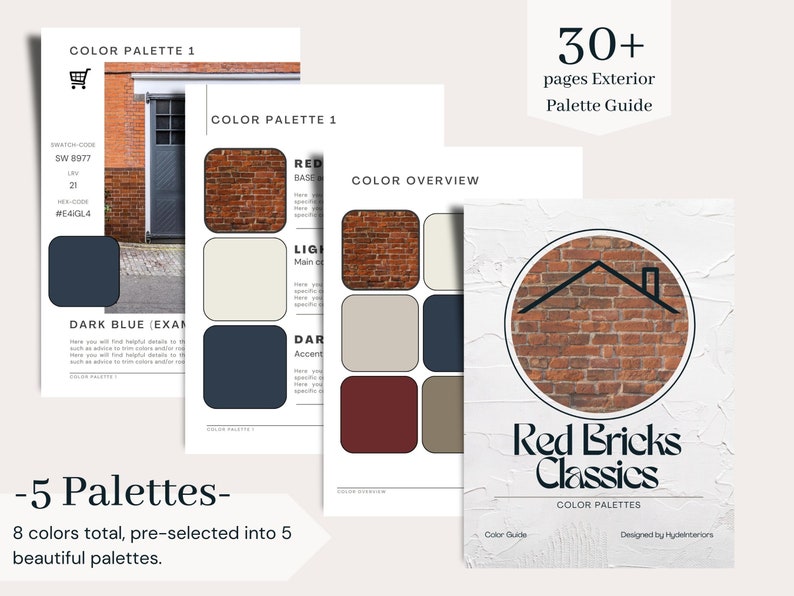 Exterior Palette Sherwin Williams Paint: Red Bricks Classic - Etsy