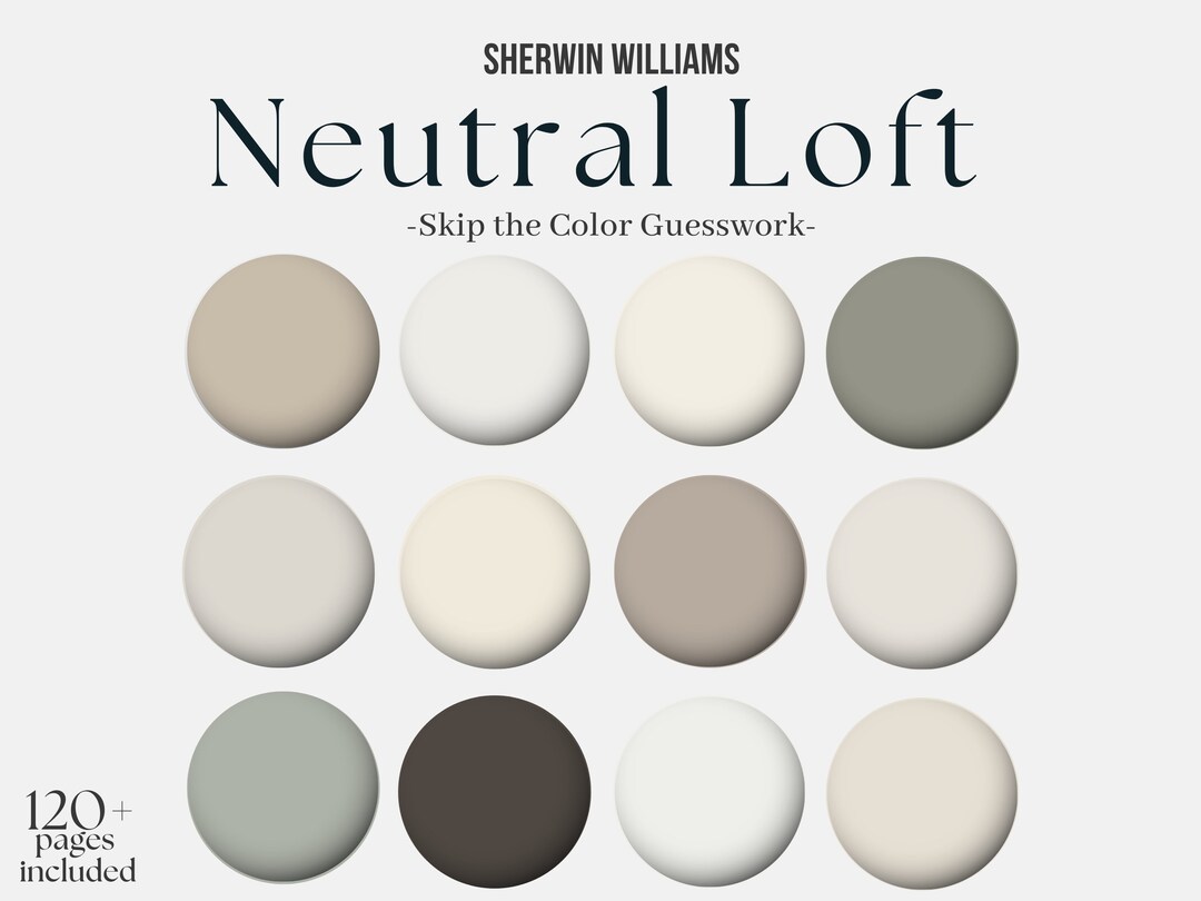 Sherwin-williams Neutral Loft Color Palette 12 Modern Sherwin - Etsy