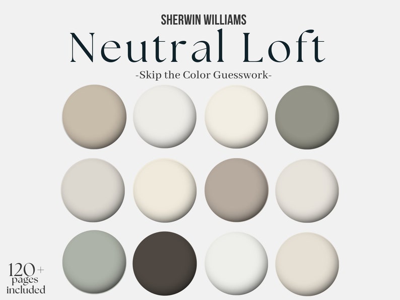 Sherwin-williams Neutral Loft Color Palette 12 Modern Sherwin - Etsy